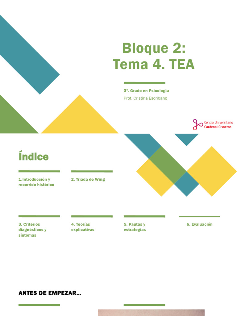 Bloque2 - Tema 4 - TEA | PDF | Espectro autista | Síndrome de Asperger