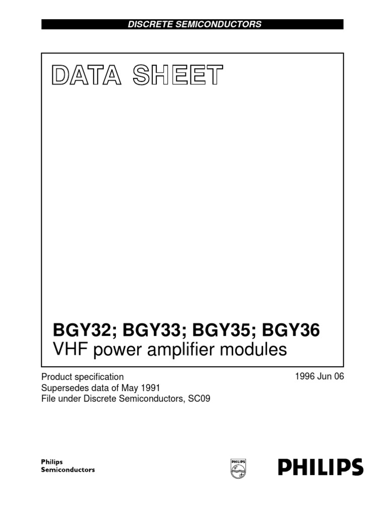 VHF Power Amplifier Module Datasheet | PDF | Amplifier | Capacitor