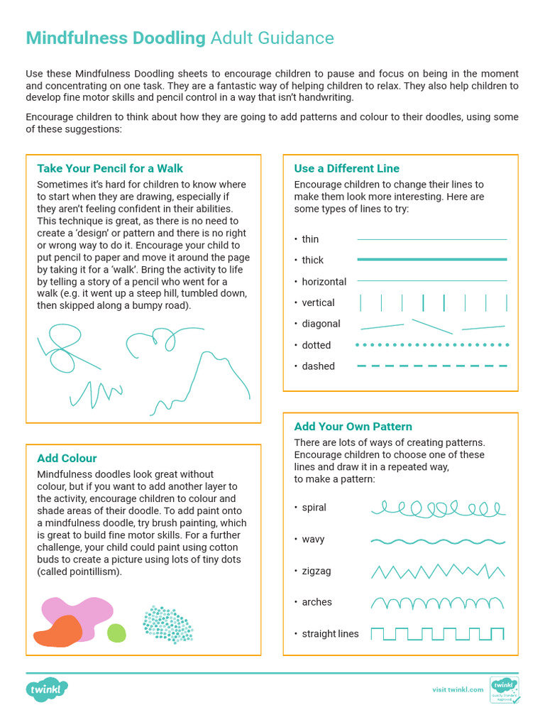Adult Guidance - Mindfulness Doodling | PDF