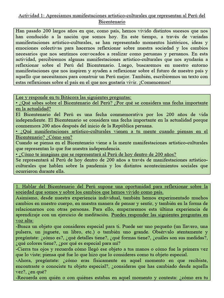 Reflexiones del Bicentenario Peruano | PDF | Perú
