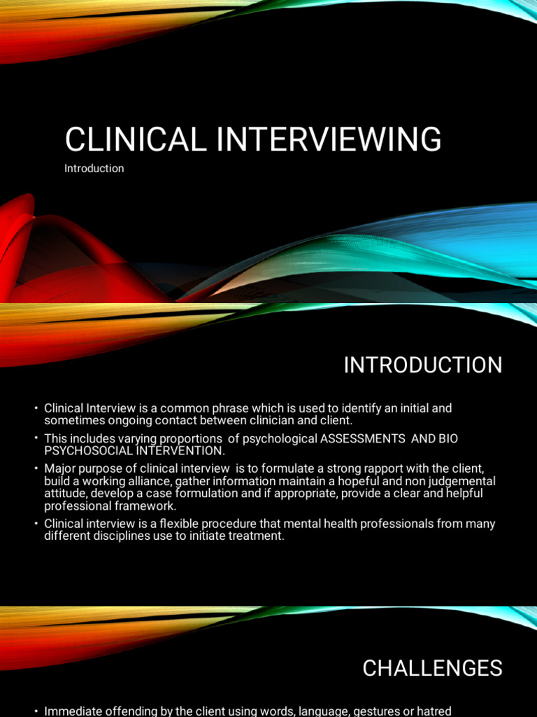 Intro Clinical Interview | PDF