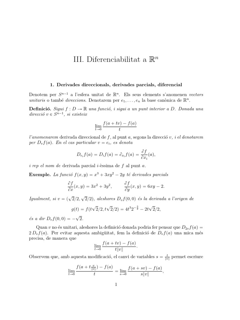 Teoria Tema3 Diferenciabilitat-2 | PDF