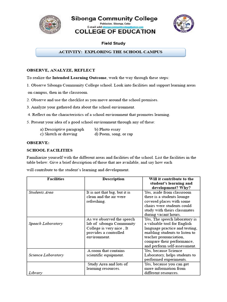 Field Study 1 2 GROUP | PDF | Laboratories | Classroom