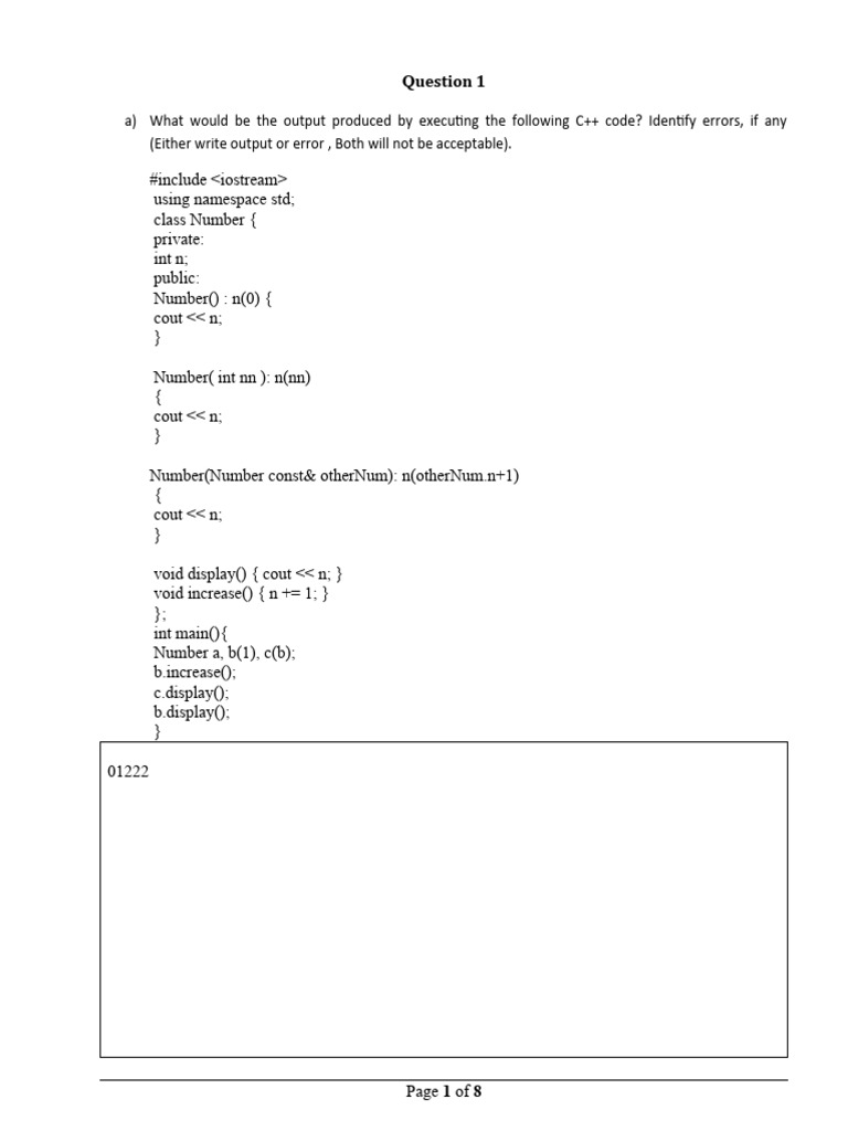 C++ Code Output and Error Analysis | PDF | Namespace | Pointer (Computer Programming)