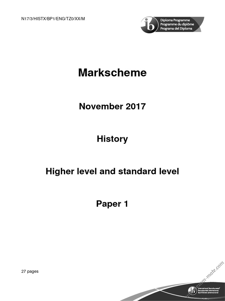 Paper One 2017 November Markscheme | PDF | Genghis Khan | Empire Of Japan