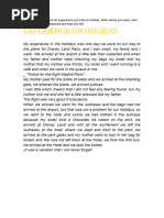 My Dream Holiday - Essay Writing | PDF