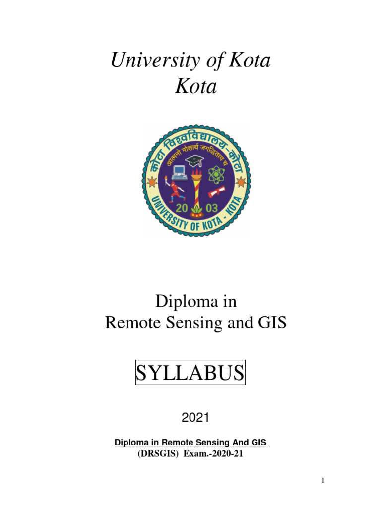 Diploma in Remote Sensing and GIS Syllabus | PDF | Geographic Information System | Remote Sensing