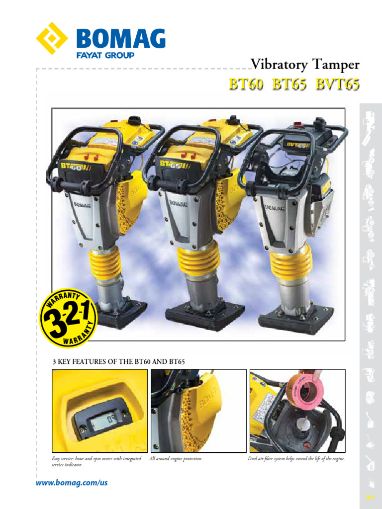 BT60 and BT65 Vibratory Tamper Specs | PDF | Carburetor | Manufactured ...