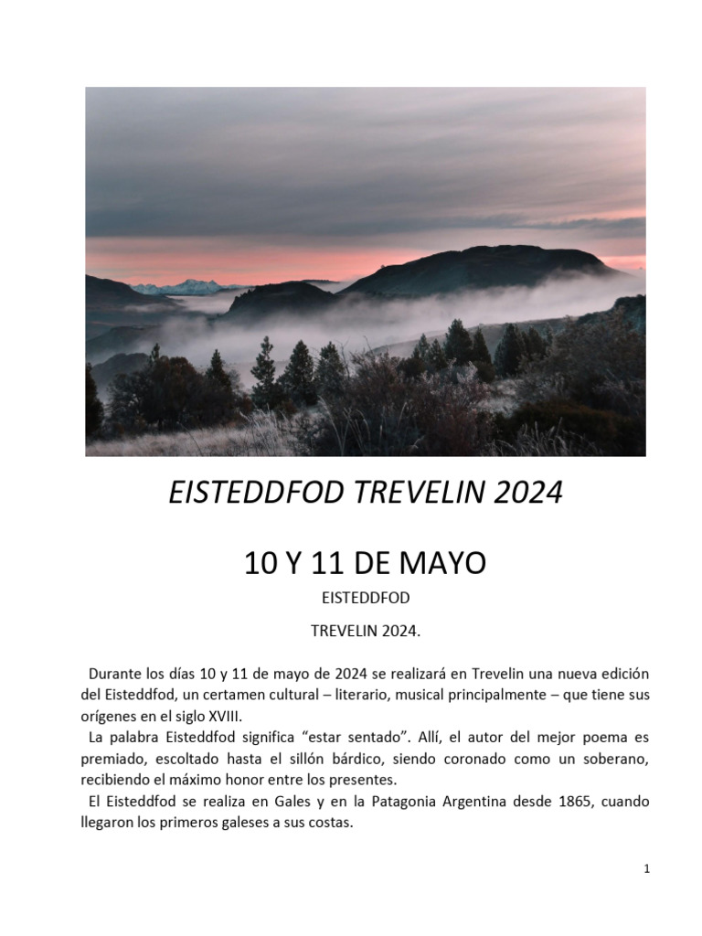 Programa Eisteddfod Trevelin 2024. | PDF