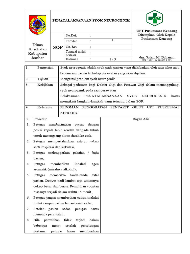 Penatalaksanaan Syok Neurogenik di Puskesmas | PDF