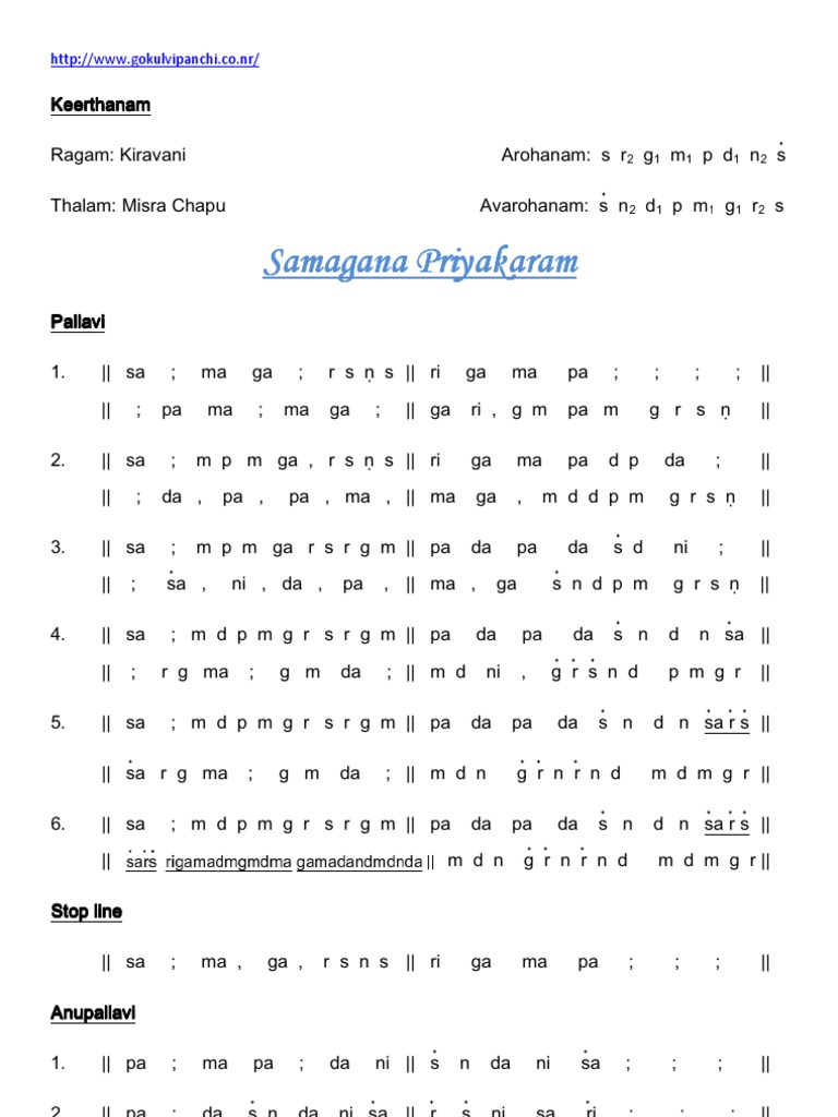 Samagana Priyakaram | PDF
