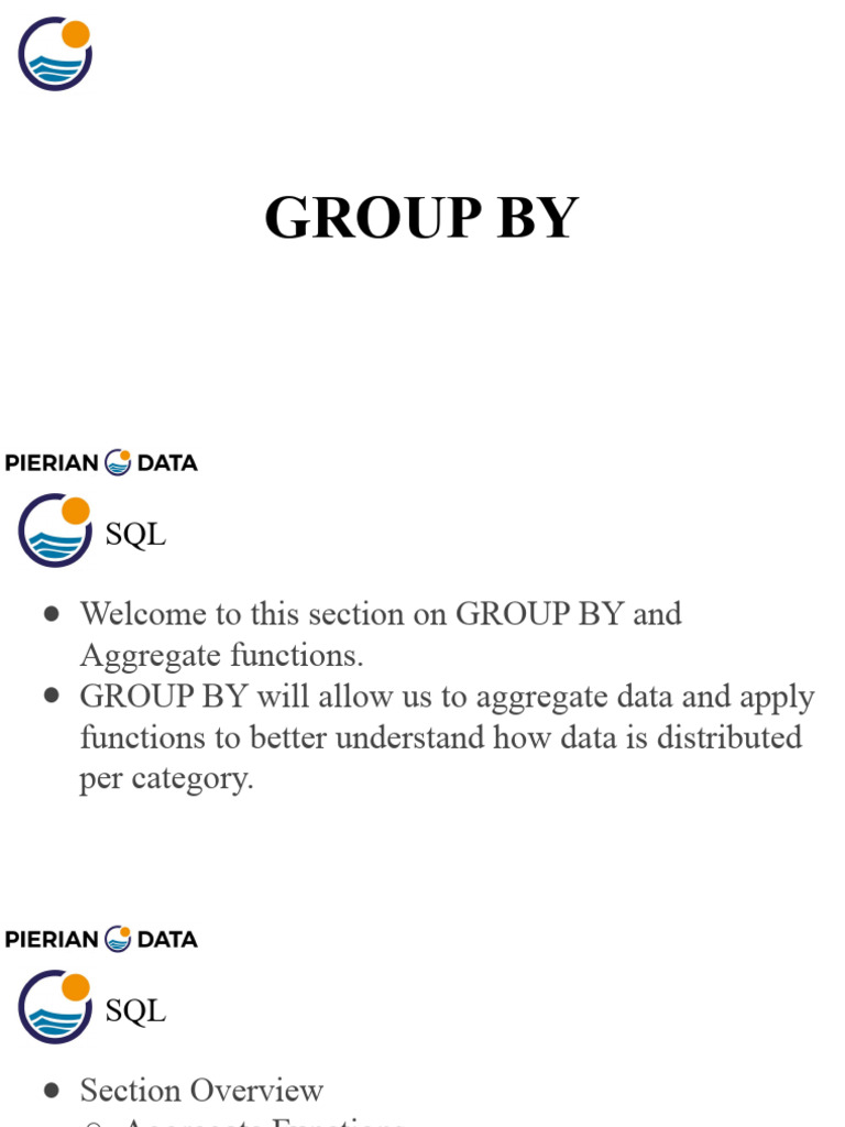 02 GROUP by Statements | PDF | Sql | Function (Mathematics)