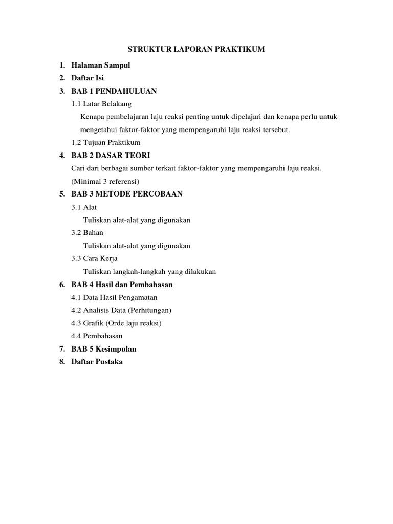 Struktur Laporan Praktikum | PDF