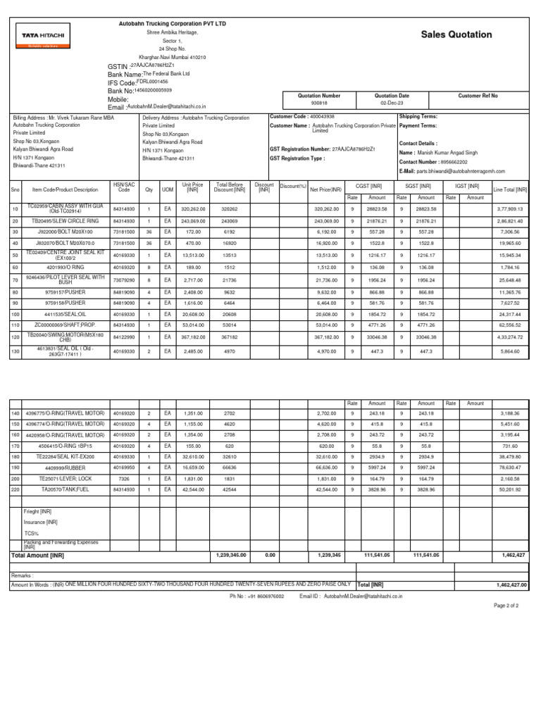 TATA 930818 - Autobahn Trucking Corporation Pvt. Ltd. | PDF | Economies ...