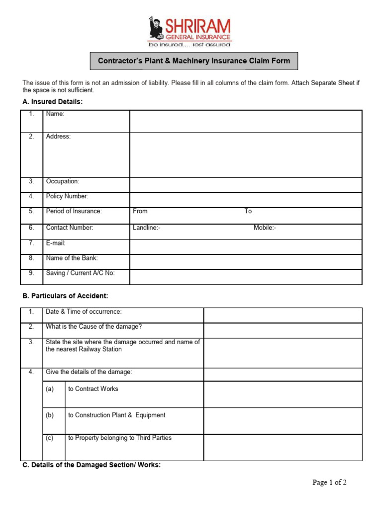 CPM Claim Form (SGI) | PDF | Finance & Money Management | Law