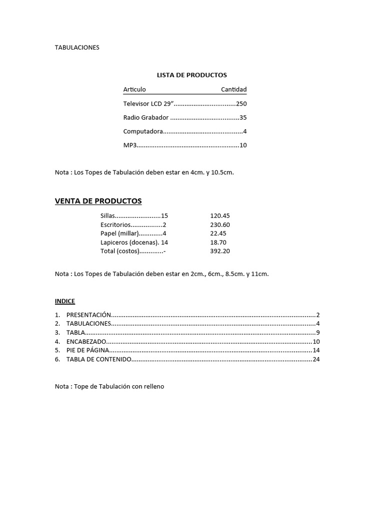 Práctica 3 Tablas y Tabulaciones - Sin Formato Practica | PDF | Microsoft | Empresas de software ...