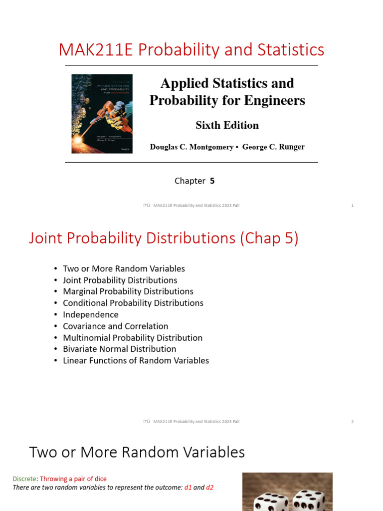 MAK211E Probability and Statistics - 6 | PDF | Probability Distribution | Measure Theory