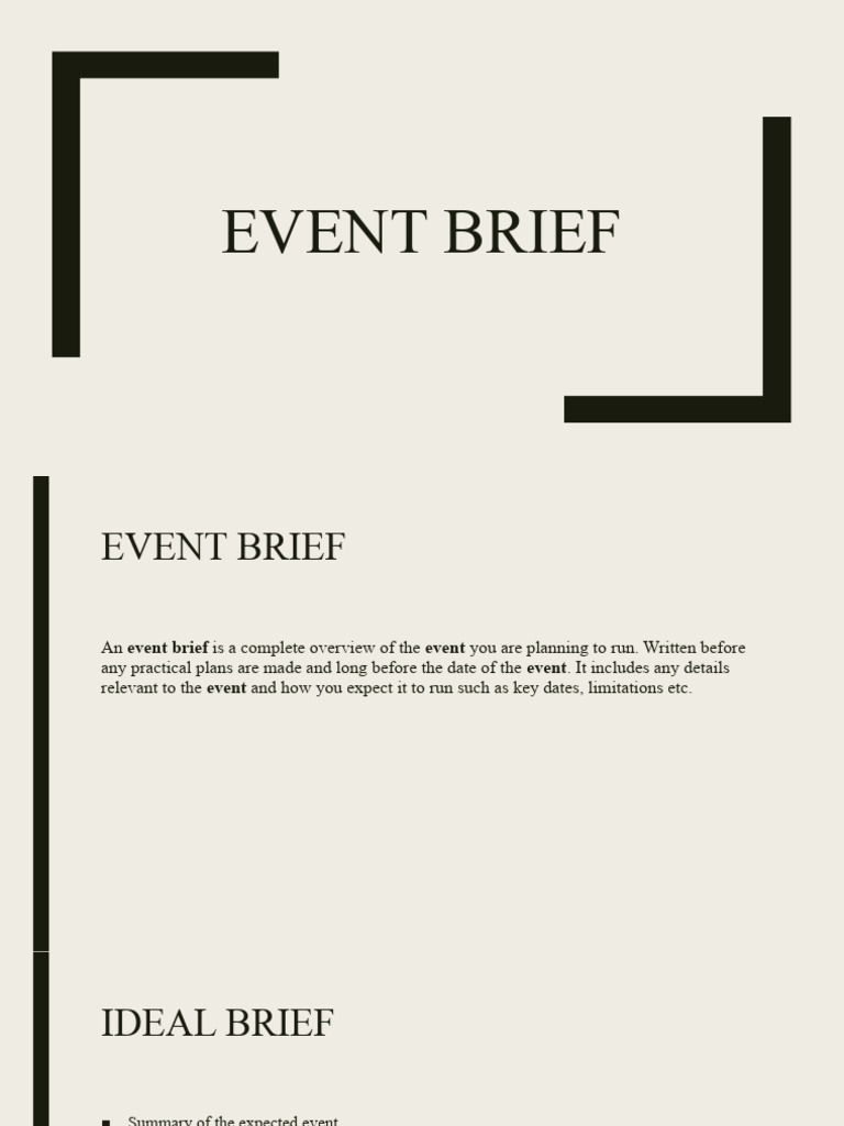 Event Brief Overview and Guidelines | PDF | Business | Finance & Money ...