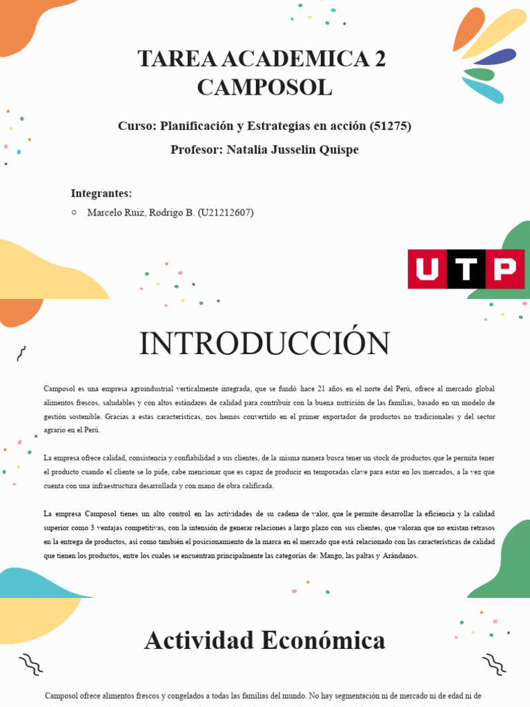 Ta2 - PPT - Planificación y Estrategias de Acción | PDF | Agricultura | Business