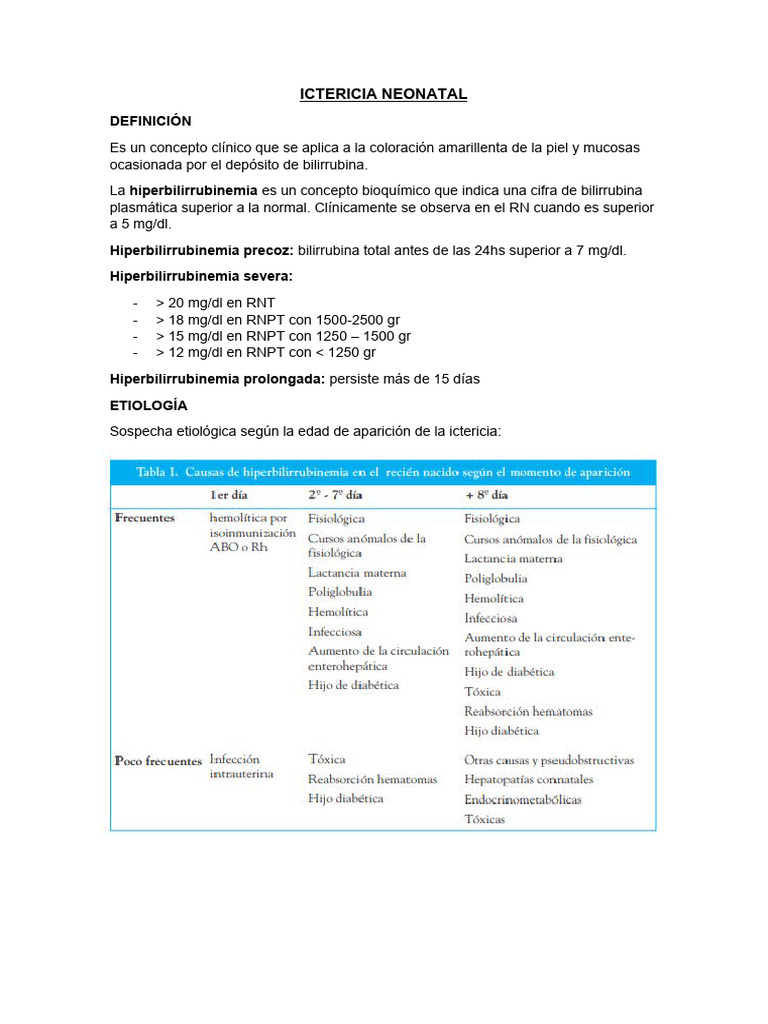 Ictericia Neonatal | PDF | Especialidades Medicas | Medicina CLINICA