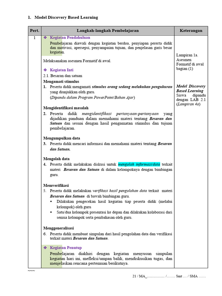 A. Contoh Langkah Pembelajaran - Discovery AD - 06,23 | PDF