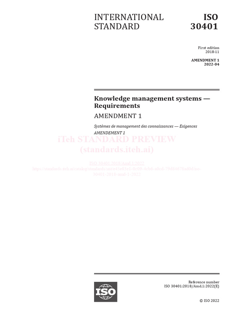 ISO 30401 2018 Amd 1 2022 | PDF | International Organization For ...