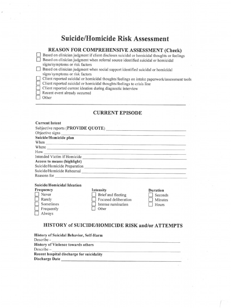 Suicide-Homicide Risk Assesment | PDF