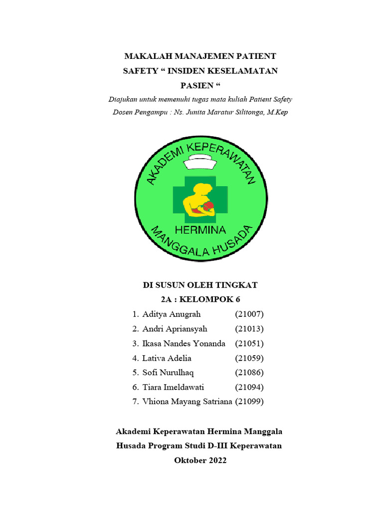 Makalah Kelompok 6 Patient Safety | PDF