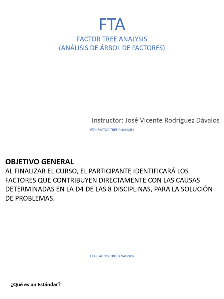 Factor Tree Analysis (Análisis de Árbol de Factores) : Instructor: José ...