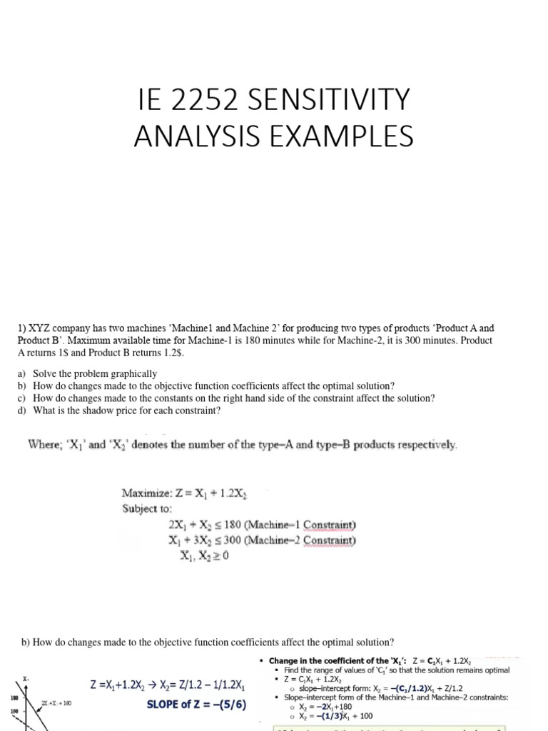 Sensitivity Analysis in Production Optimization | PDF | Teaching ...