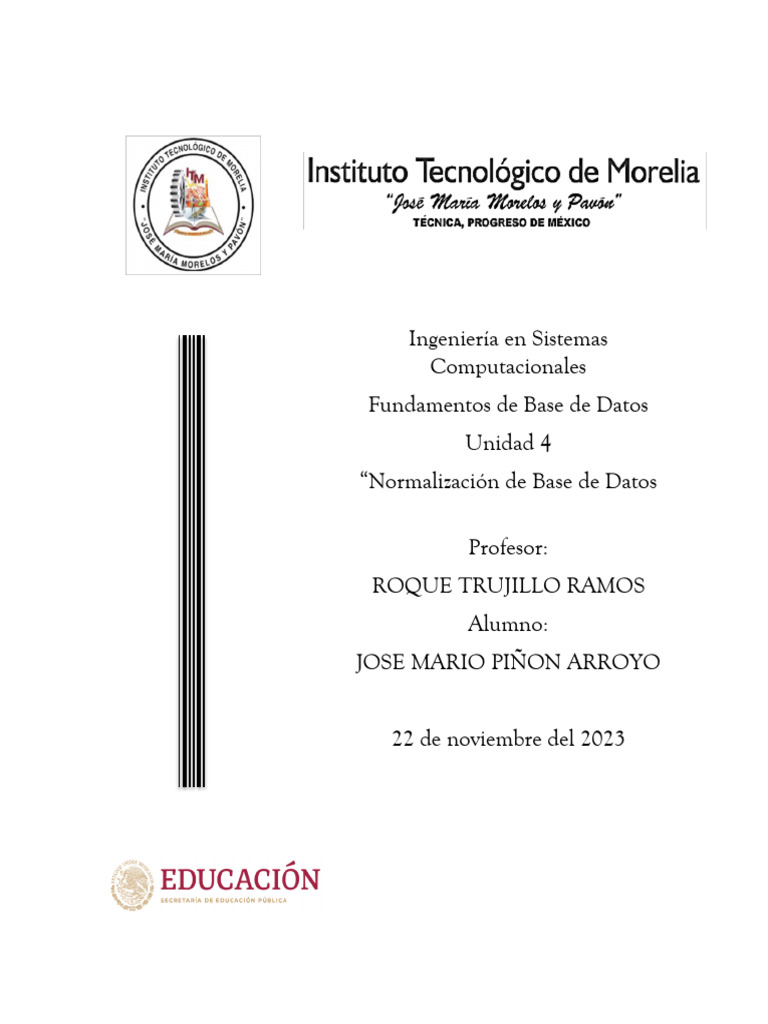 Normalizacion De Base De Datos Pdf Bases De Datos Gestión De 1651