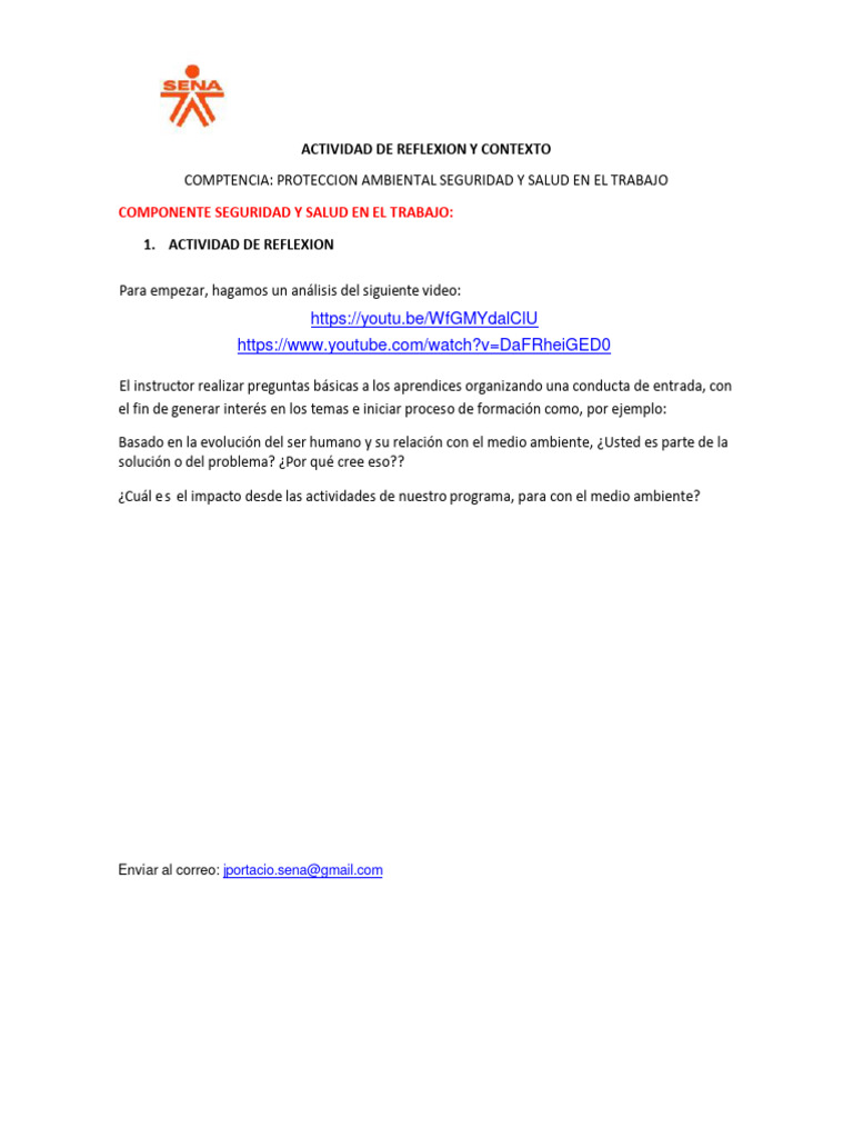 Sección 1 - Actividad de Reflexion y Contexto | PDF