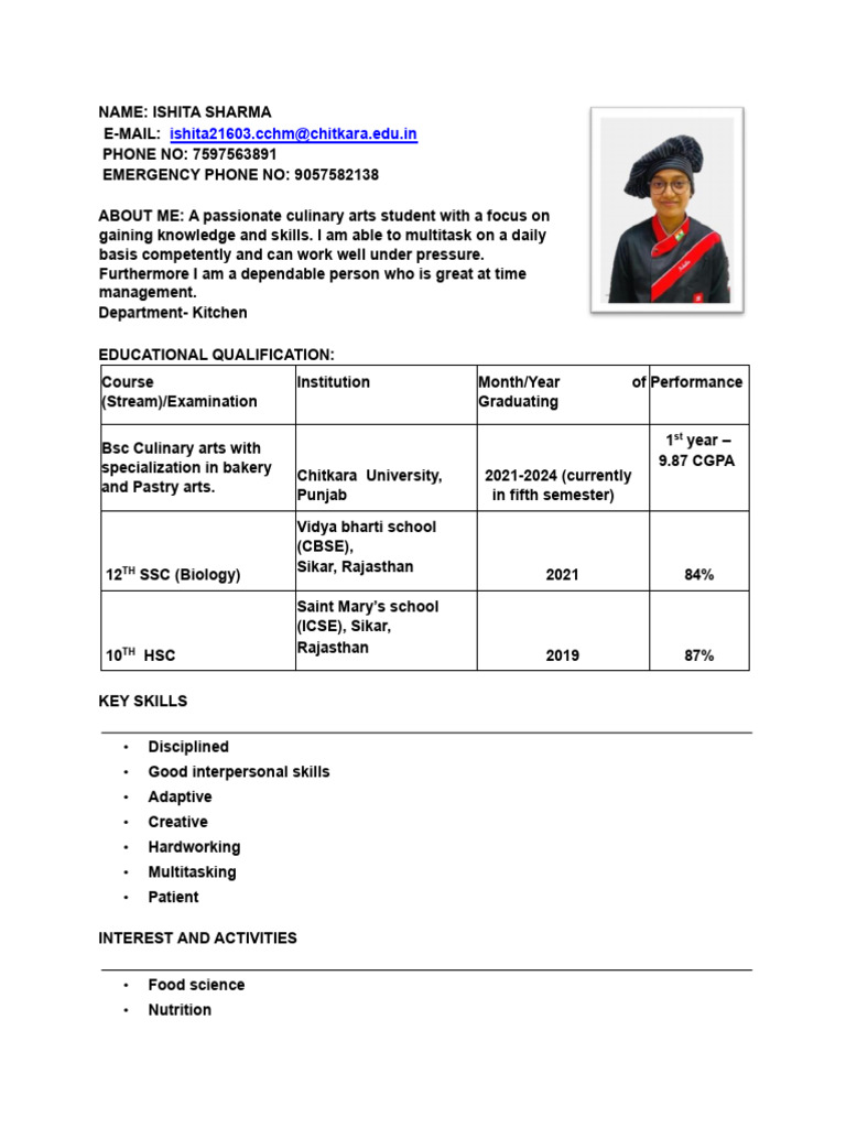 Ishita CV 2130991603 PDF 2-1 | PDF Ishita CV 2130991603 PDF 2-1 | PDF