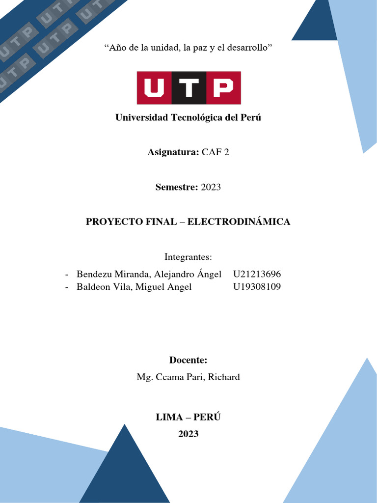 Proyecto Final - CAF 2 | PDF | Electricidad | Resistencia Eléctrica y Conductancia