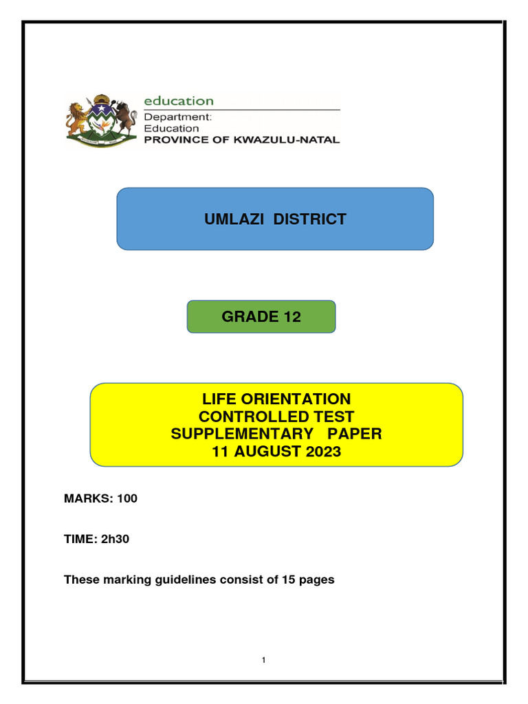 GR 12 Lo Supplementary Paper Memo 2023 | PDF | Domestic Violence ...