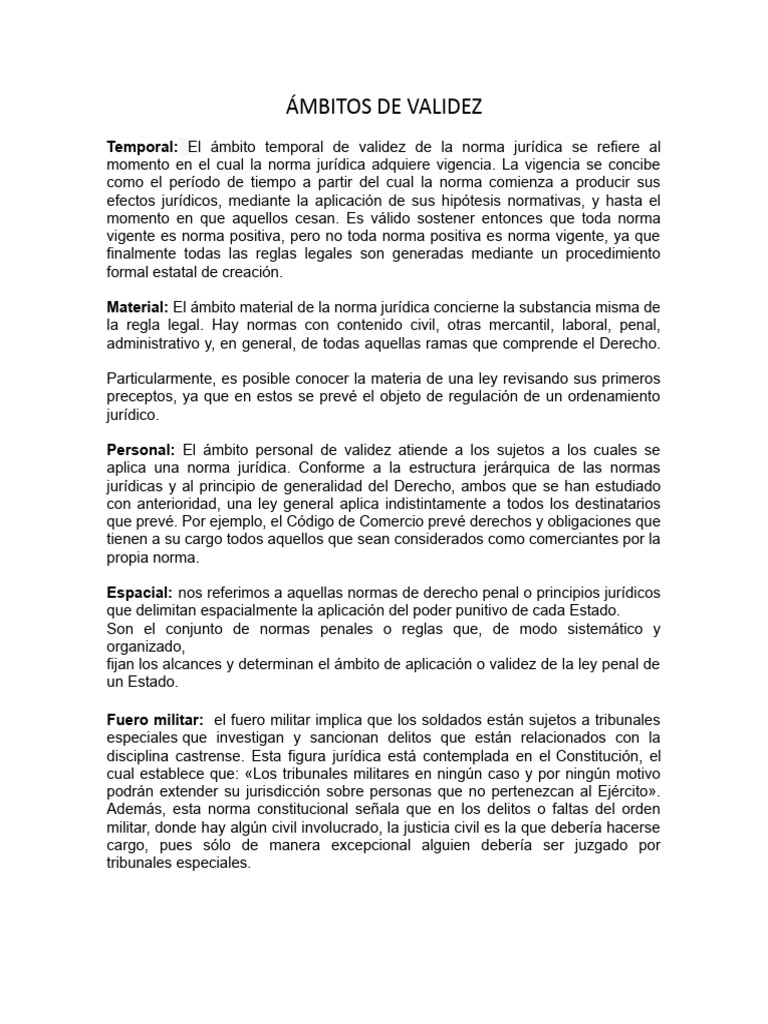 Ambitos de Validez | PDF | Derecho penal | Ciencias Políticas
