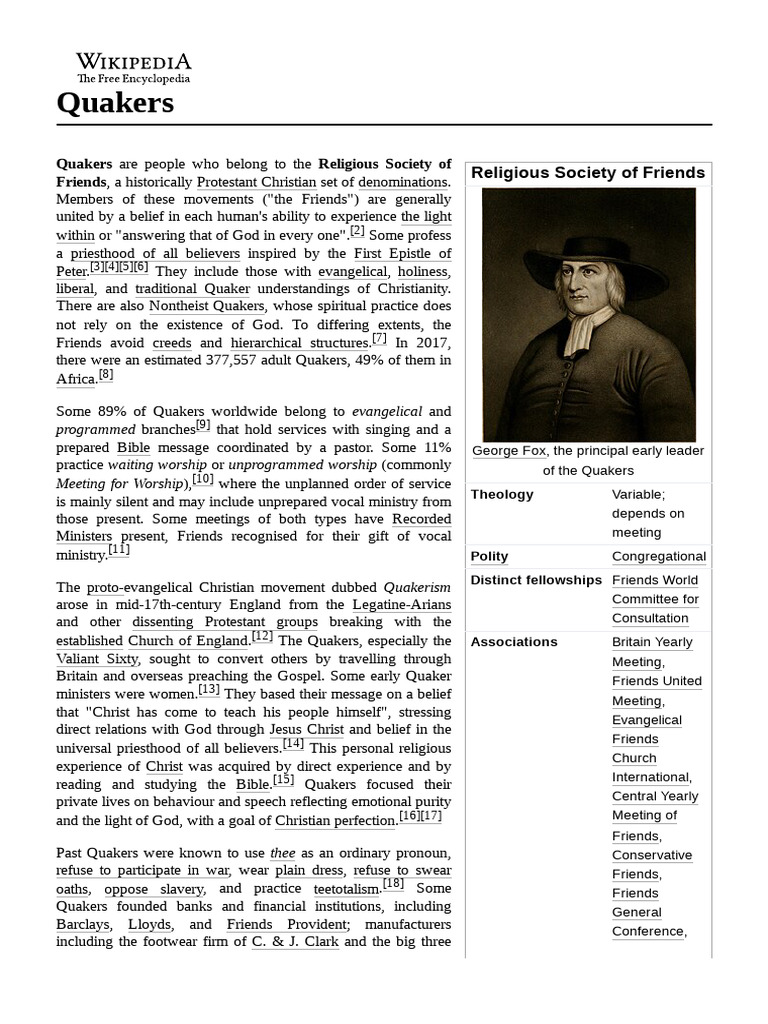 Quakers | PDF | Quakers | Holiness Movement