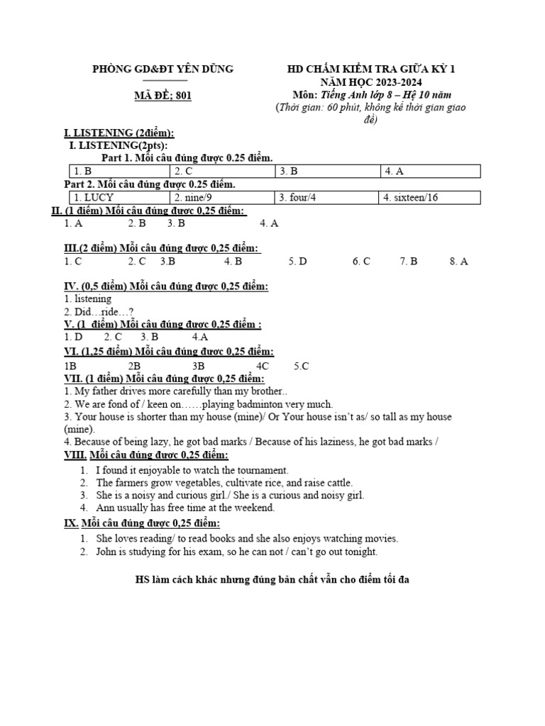 HDC KT Gi A K T.anh 8 Mã 801 | PDF