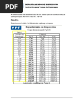 Tabelas de Torque de Juntas ASME B16.5 - ESP | PDF | Ingeniería mecánica