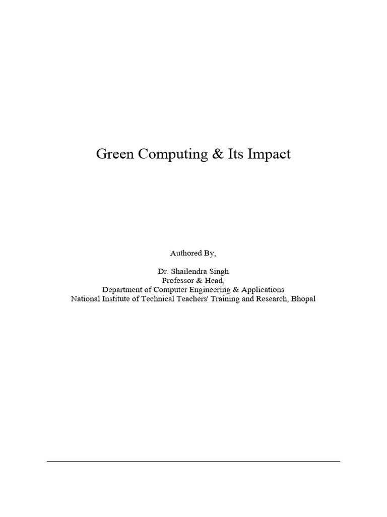 Green Computing Final Pdf Computing Data Center