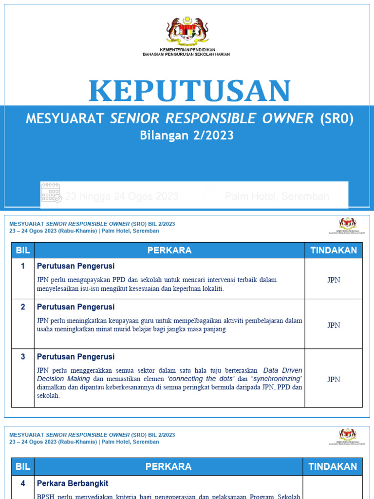 Keputusan Sro 2.23 - 1 | PDF