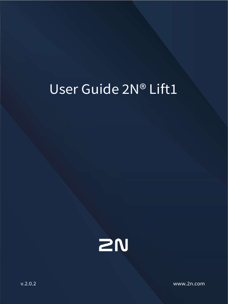 2N LIFT1 User Guide EN 2.0.2 | PDF | Switch | Loudspeaker
