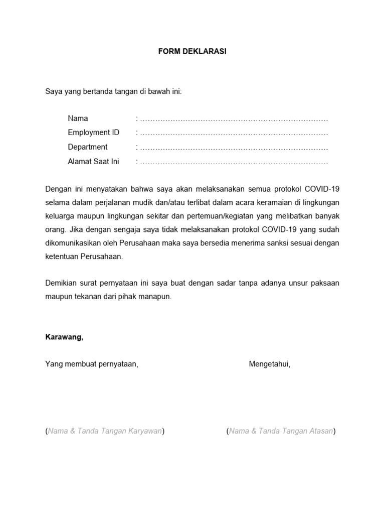 Form Deklarasi Acara Keramaian | PDF | Hukum