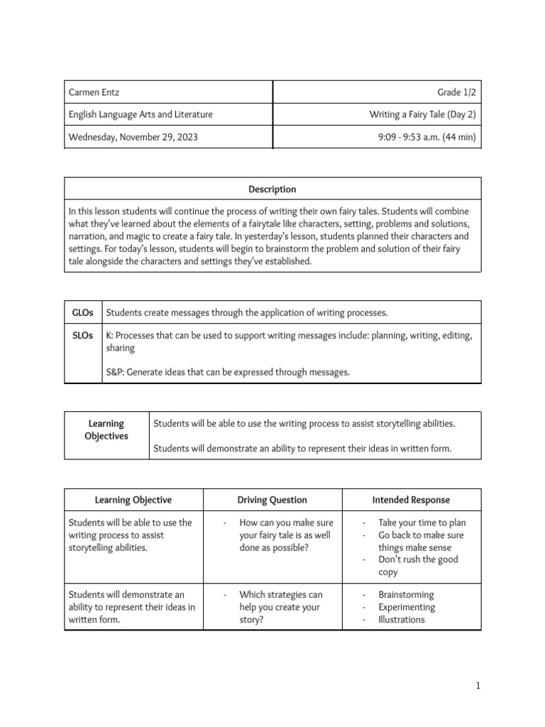 Adapted Fairy Tales Ela 1 | PDF