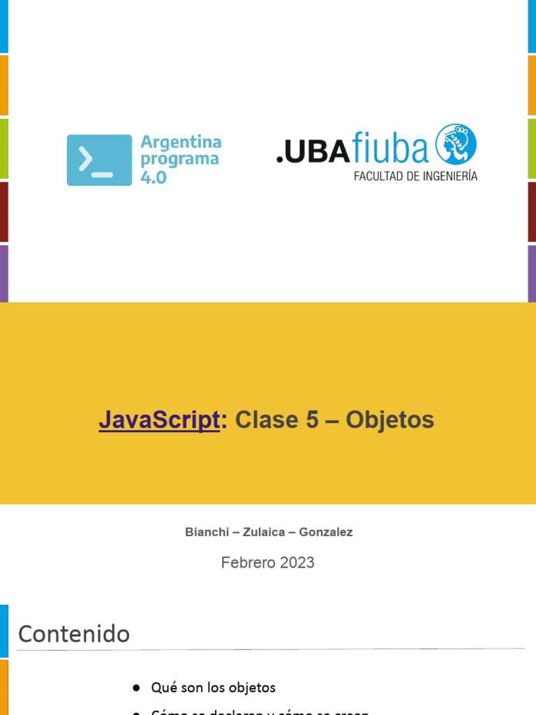 Introducción a Objetos en JavaScript | PDF | Programación de computadoras | Informática