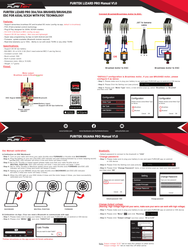 Furitek Lizard Pro ESC Manual V1.0 | PDF | Ios | Android (Operating System)