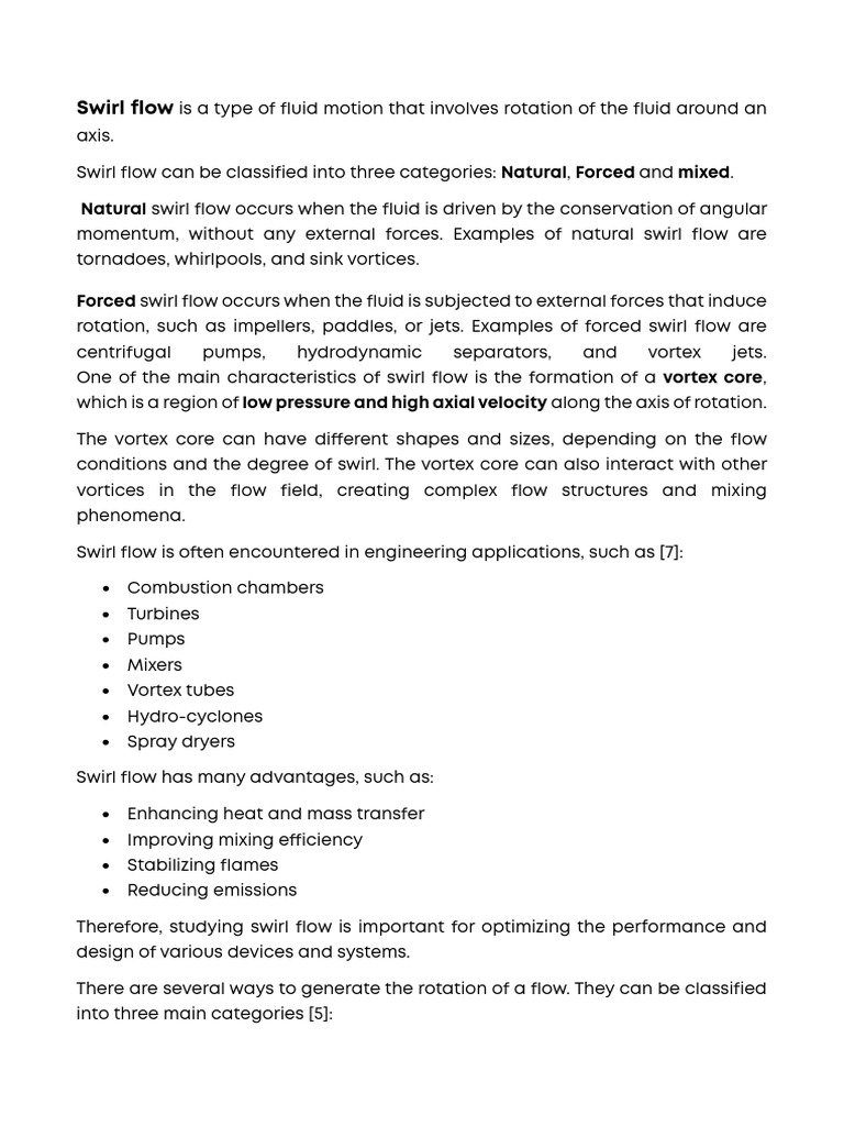Swirl Flow | PDF | Vortices | Fluid Dynamics