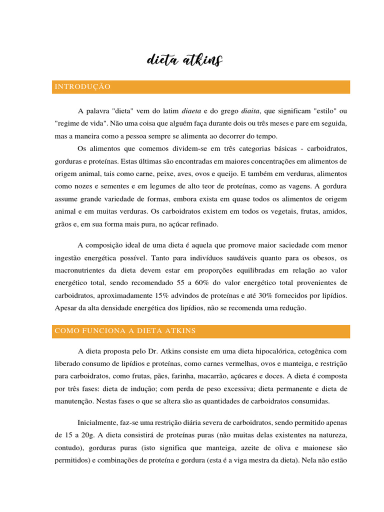 Dieta Atkins | PDF | Dieta de Atkins | Apetite