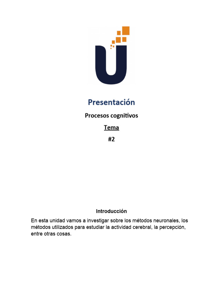 Tarea II Procesos Cognitivos | PDF | Percepción | Cerebro Tarea II Procesos Cognitivos | PDF | Percepción | Cerebro