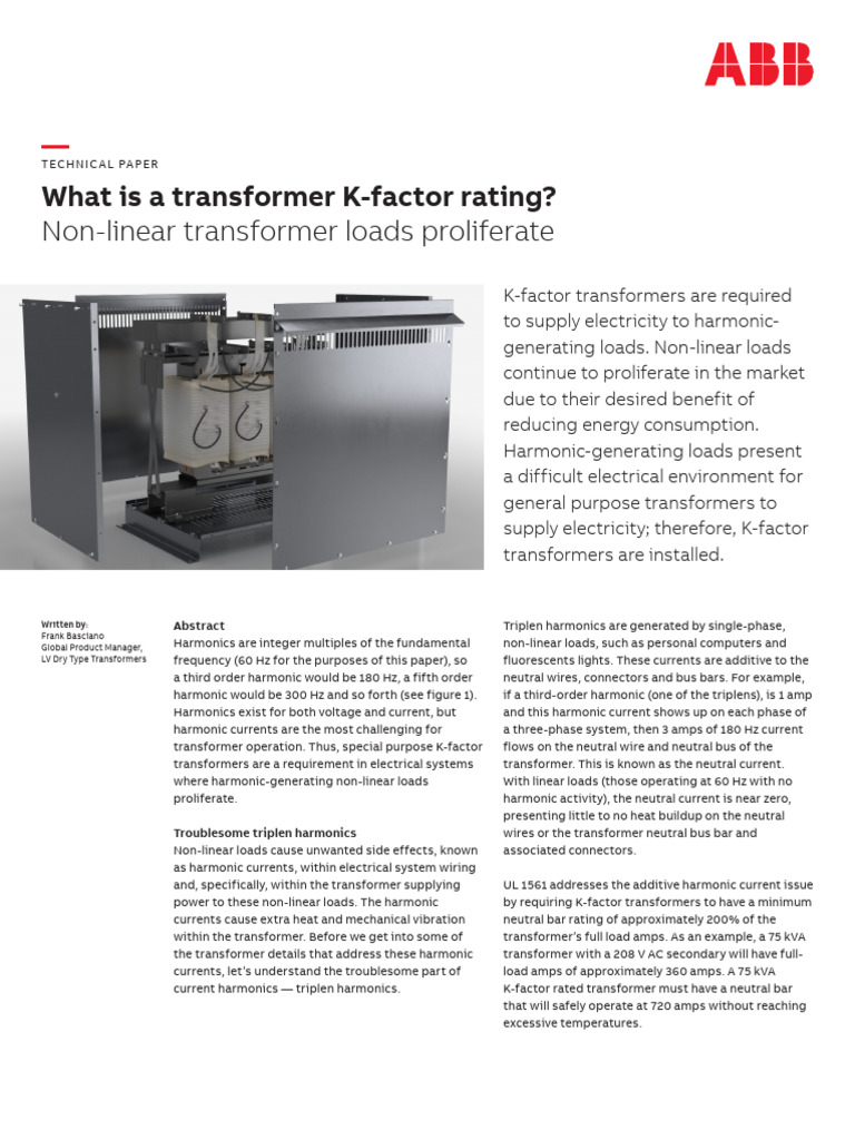 Abb - 1tqc194900e0001 - K-Factor Elsb LVDTT Tech Paper | PDF ...
